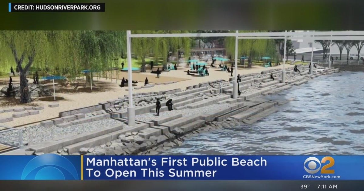 Manhattan's 1st public beach to open this summer - CBS New York