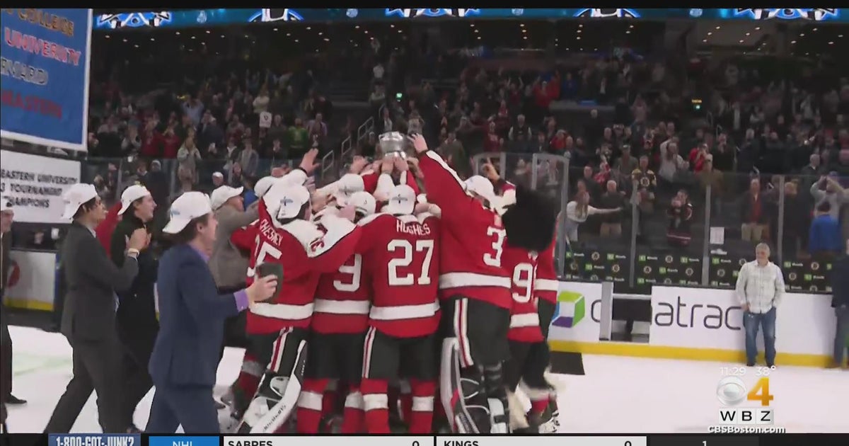 Northeastern beats Harvard in shootout to win Beanpot - CBS Boston
