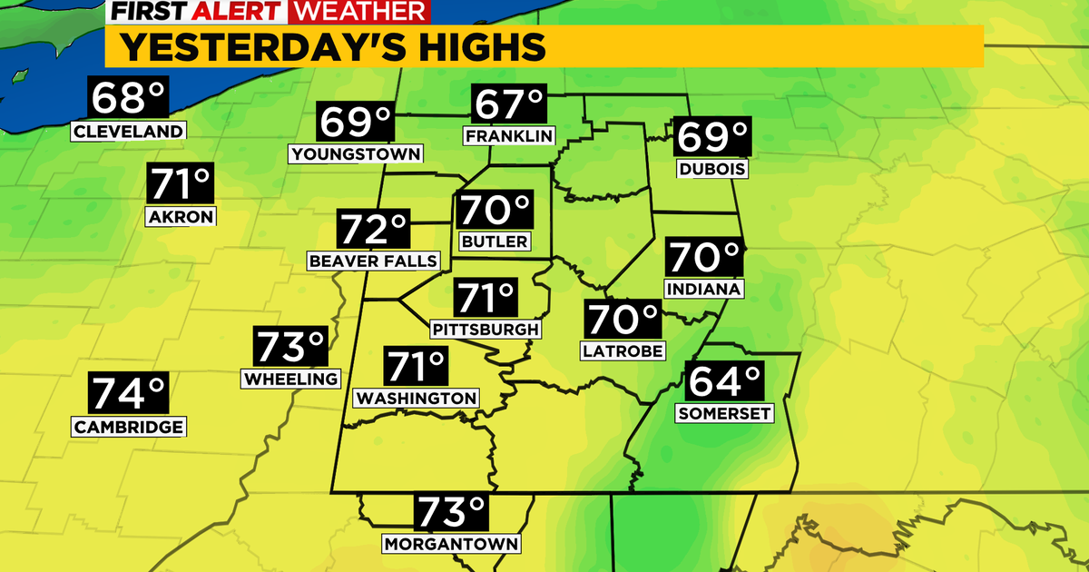 Pittsburgh Weather: Thursday warm with a couple rounds of rain - CBS ...