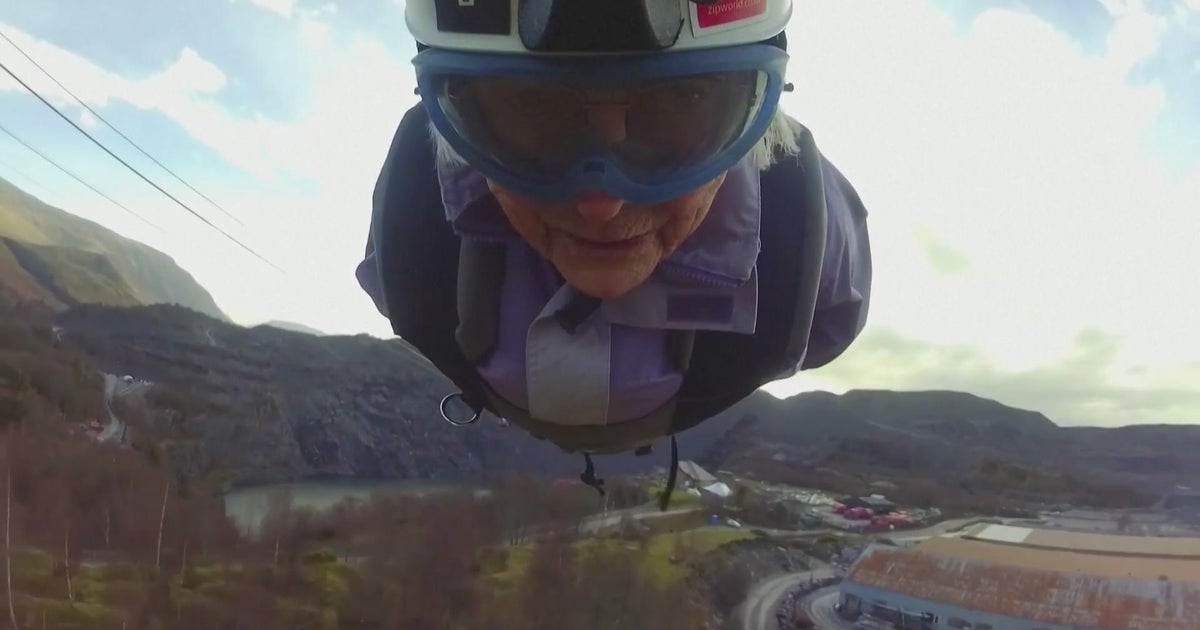 85-year-old rides world's fastest zipline - CBS Minnesota