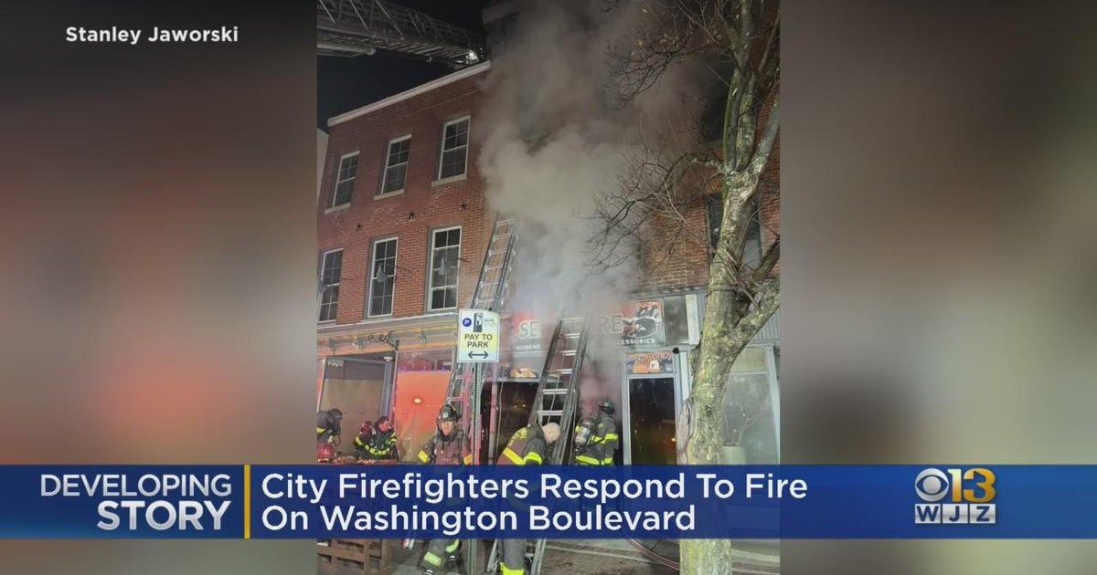 City firefighters respond to fire on Washington Boulevard - CBS Baltimore