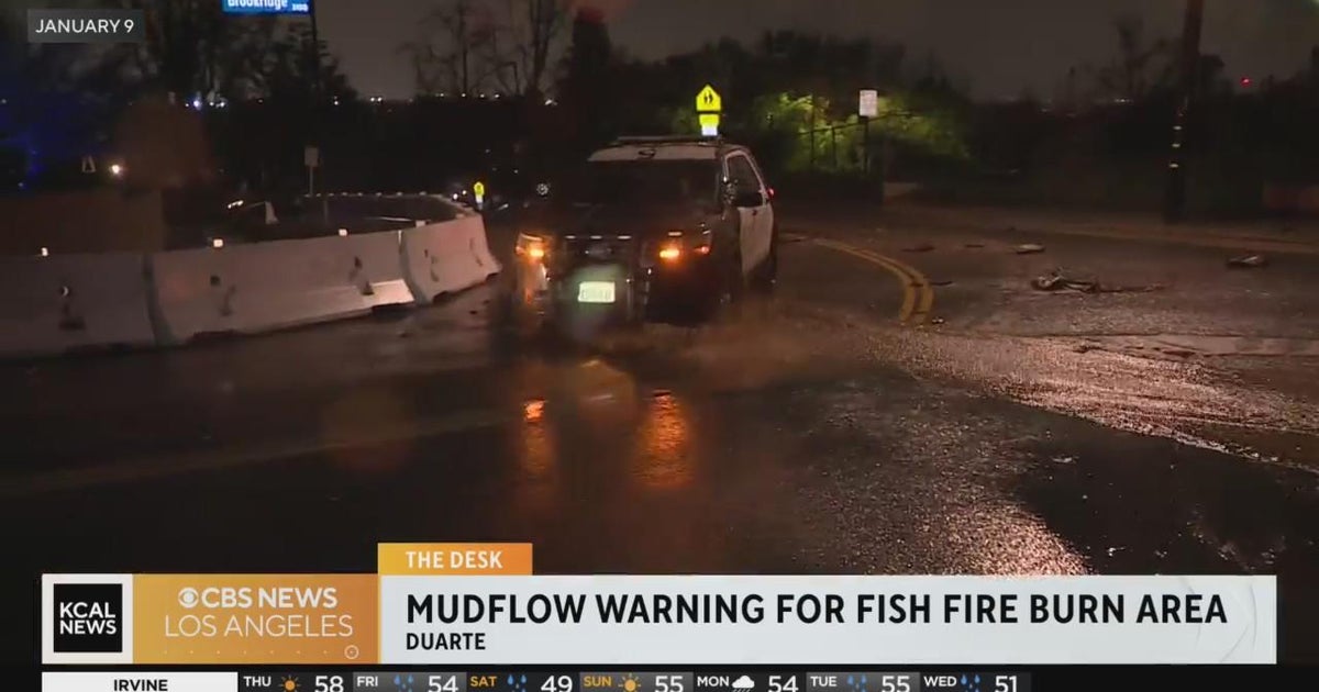 Duarte Mudflow Alert issued for Fish Fire burn scar area - CBS Los Angeles