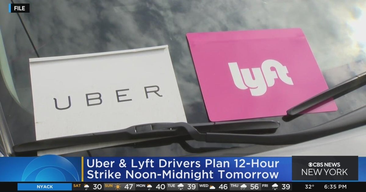Uber, Lyft drivers plan 12-hour strike on airport pickups - CBS New York