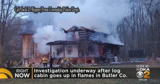 6 people escape log cabin fire in Butler County - CBS Pittsburgh