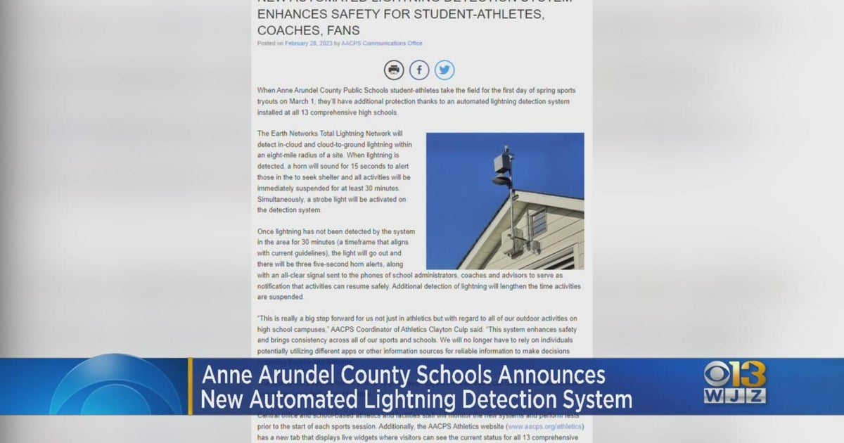 Anne Arundel County Schools announces new automated lightning detection ...