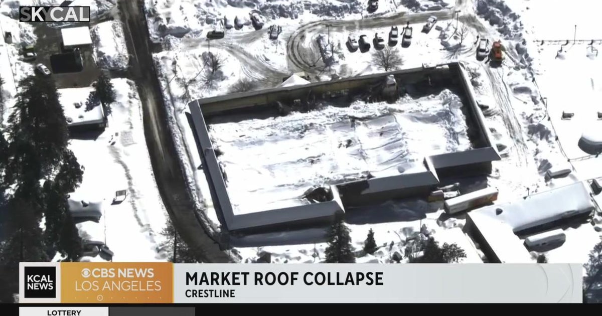 Crestline market roof collapses from snow - CBS Los Angeles