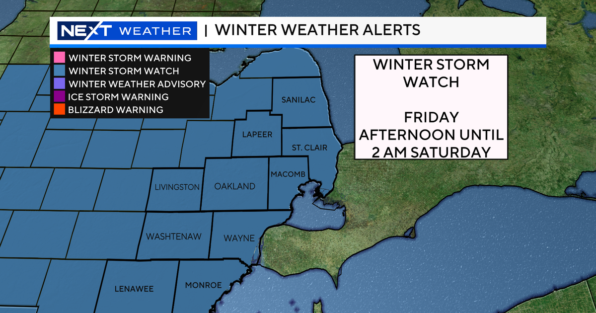 NEXT Weather Forecast March 2, 2023 (Today) - CBS Detroit