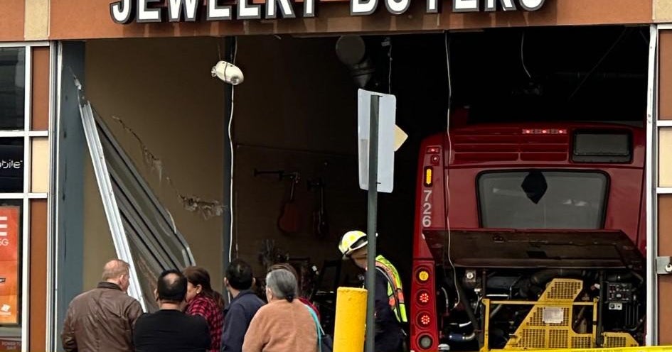 Metrobus crashes completely into pawn shop in Montgomery County - CBS ...