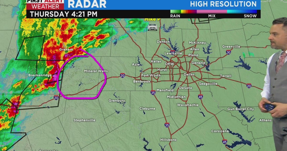 Hail and wind pick up across North Texas as storms move in - CBS Texas