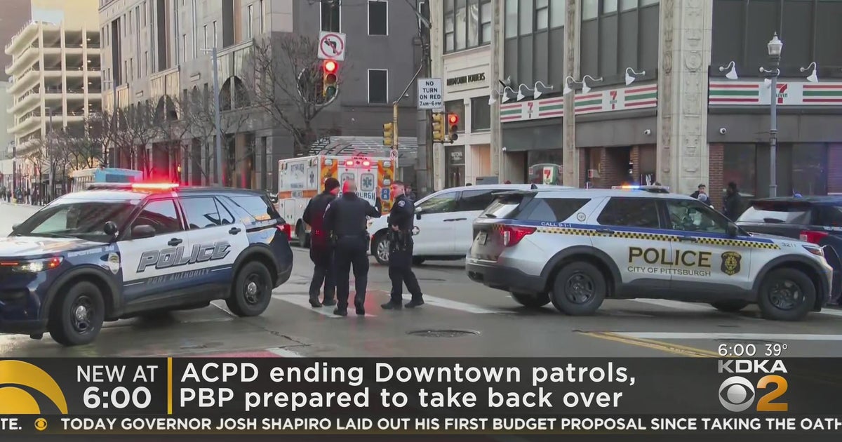Allegheny County police finish patrols in Downtown Pittsburgh - CBS ...