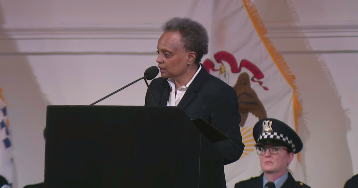 Lightfoot addresses newest class of Chicago Police officers - CBS Chicago