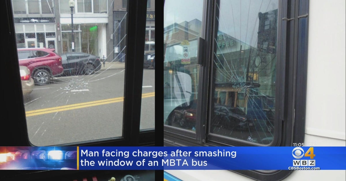 Man faces charges after smashing bus window - CBS Boston
