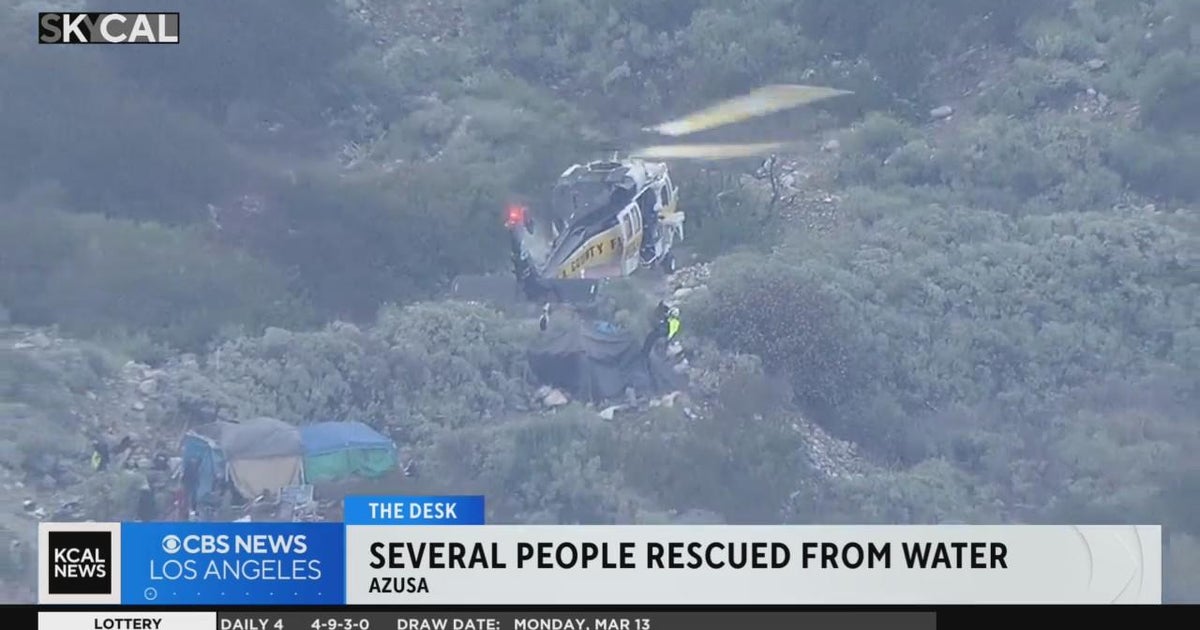 LACoFD rescues several people surrounded by swiftly moving water in ...