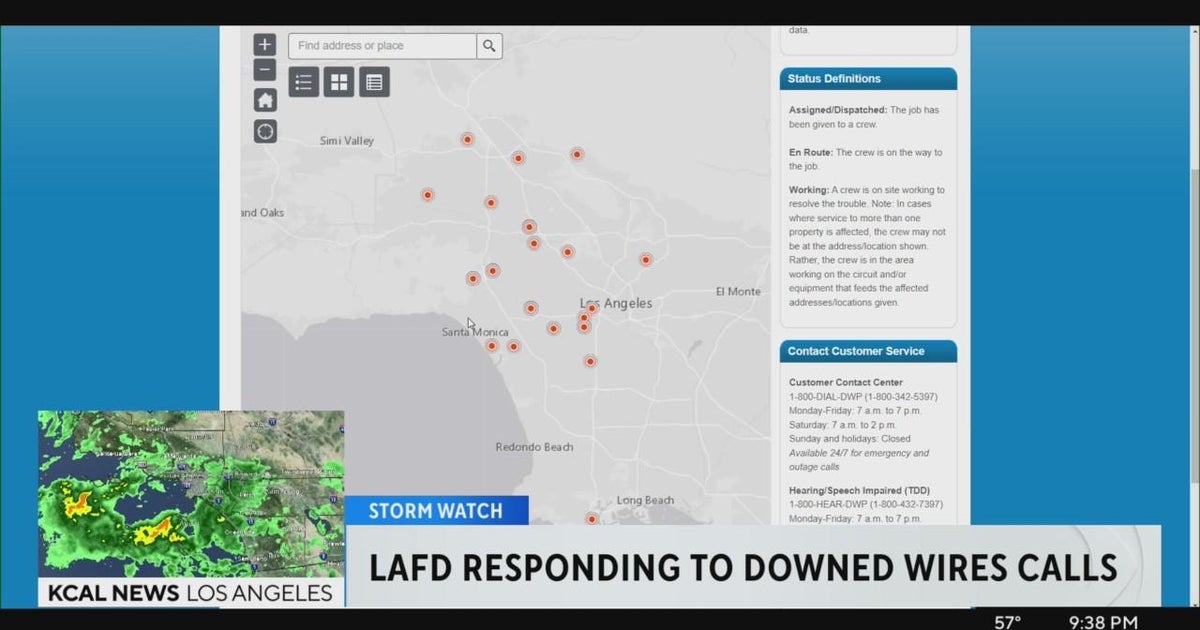 Multiple downed wires calls being made throughout L.A. County - CBS Los ...