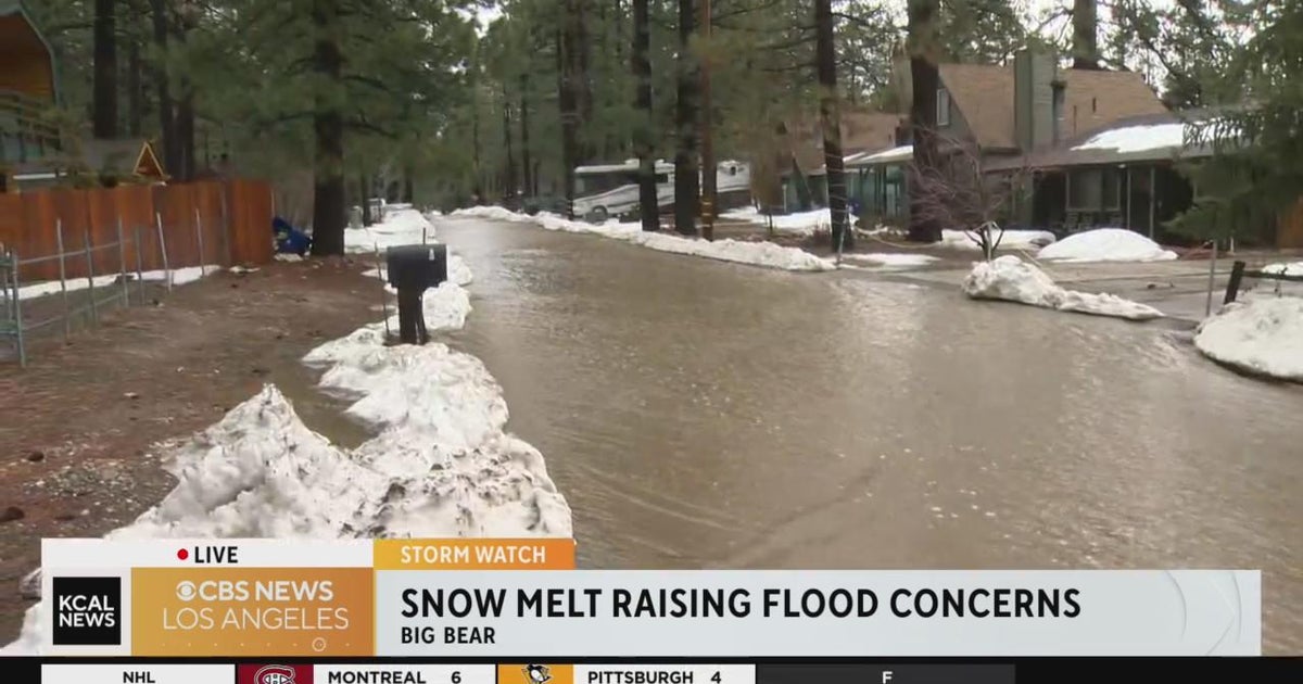 Big Bear streets flooded with rain, snow melt - CBS Los Angeles