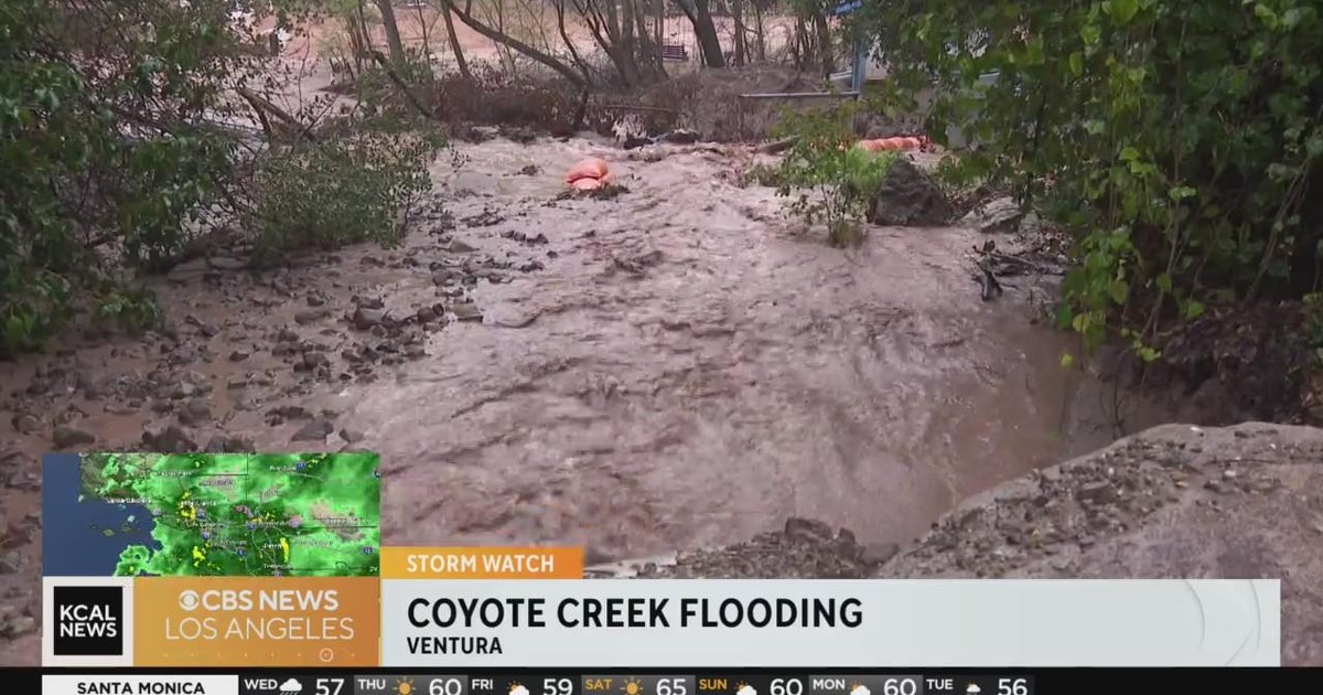 Ventura County rain eases but flood warning remains - CBS Los Angeles
