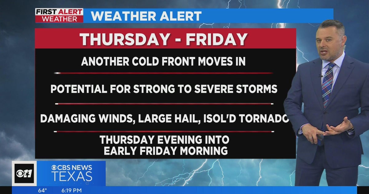 Severe storms possible Thursday evening into Friday morning - CBS Texas