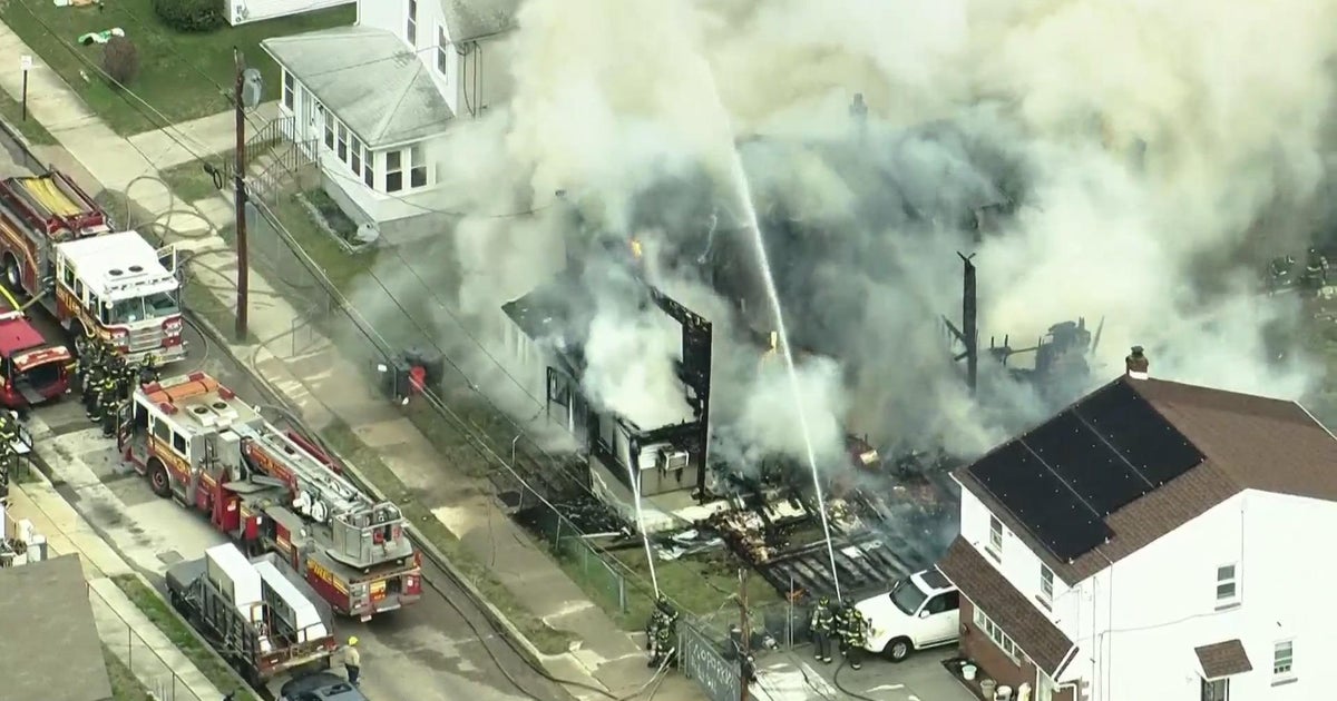 Massive fire destroys house in Camden - CBS Philadelphia