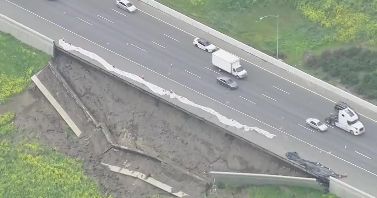 Collapsed retaining wall seriously slows down eastbound I-580 - CBS San ...