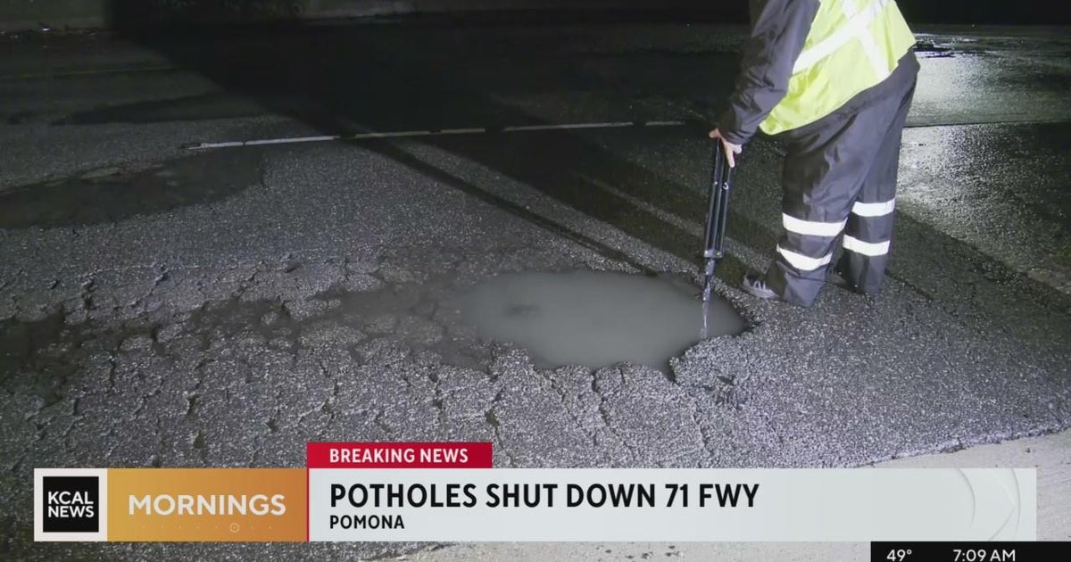 CHP shuts down 71 Freeway due to massive potholes - CBS Los Angeles