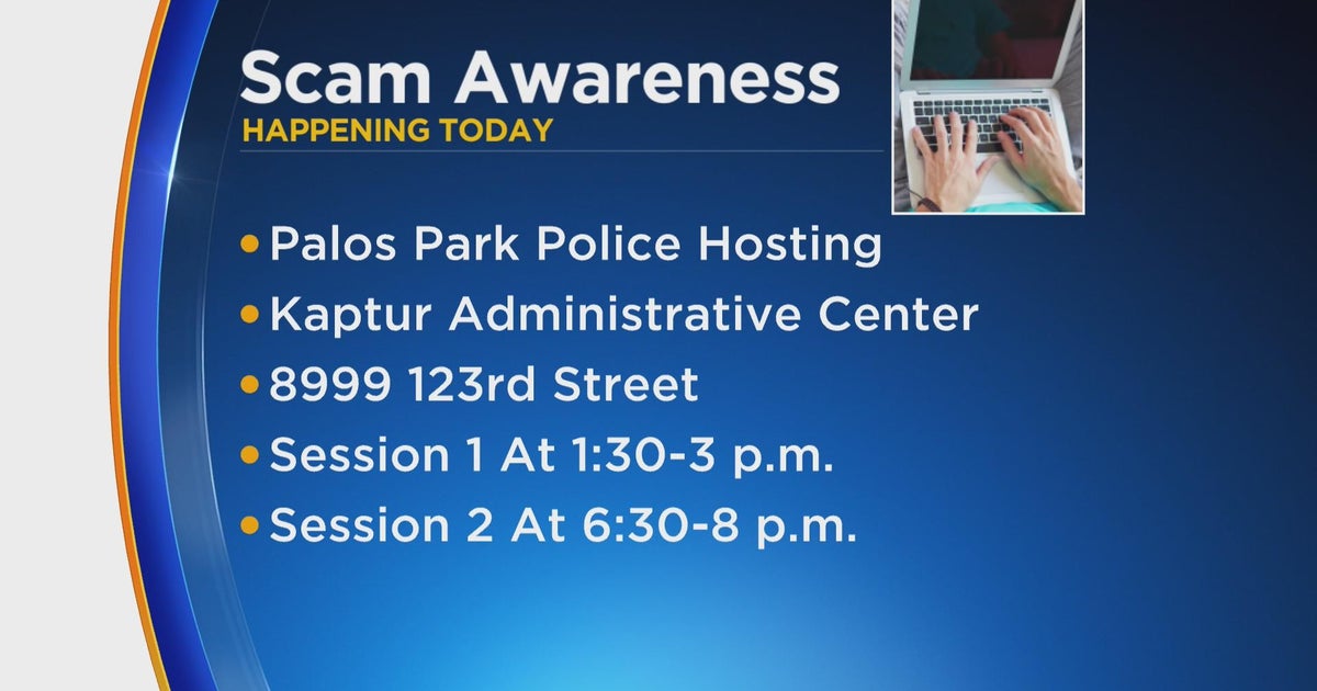 Palos Park police holding 2 scam awareness seminars for seniors - CBS ...