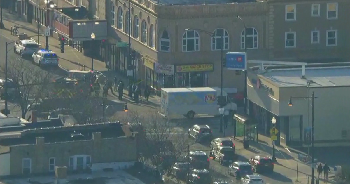 Car plows into convenience store in Patio Theater building - CBS Chicago