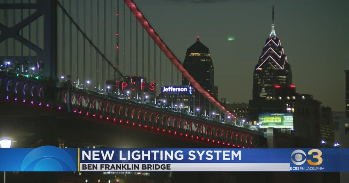 Ben Franklin Bridge gets new LED lighting system - CBS Philadelphia