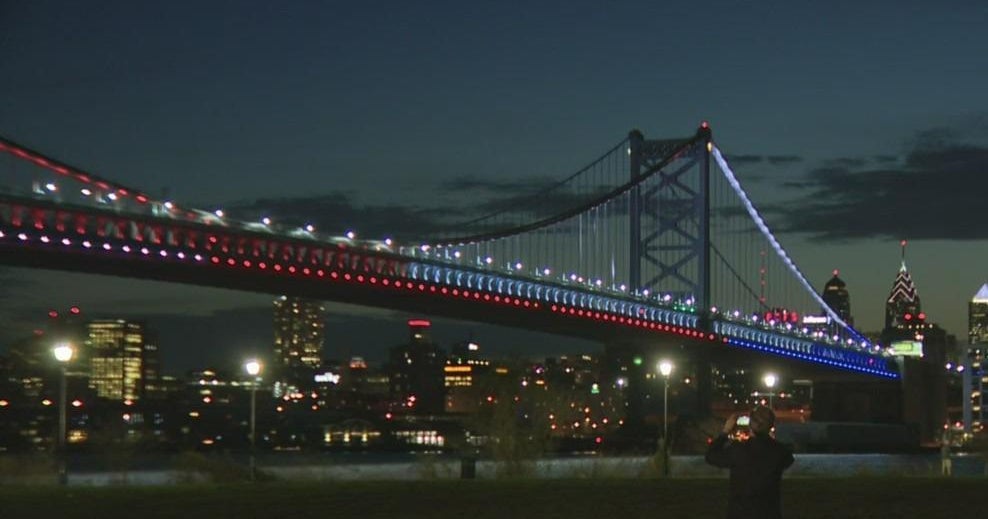 Ben Franklin Bridge upgraded with new LED lighting system - CBS ...
