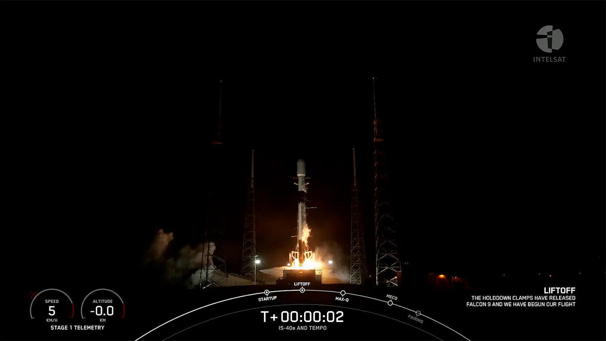 SpaceX launches Intelsat relay station carrying NASA air pollution ...