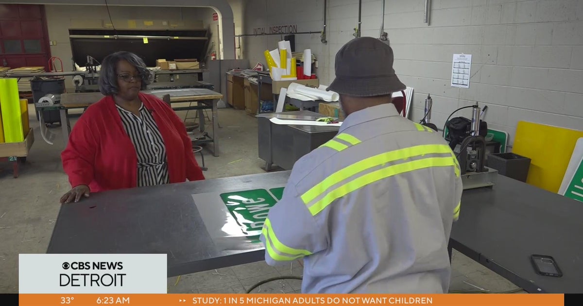 A behind-the-scenes look at Detroit's traffic sign shop - CBS Detroit