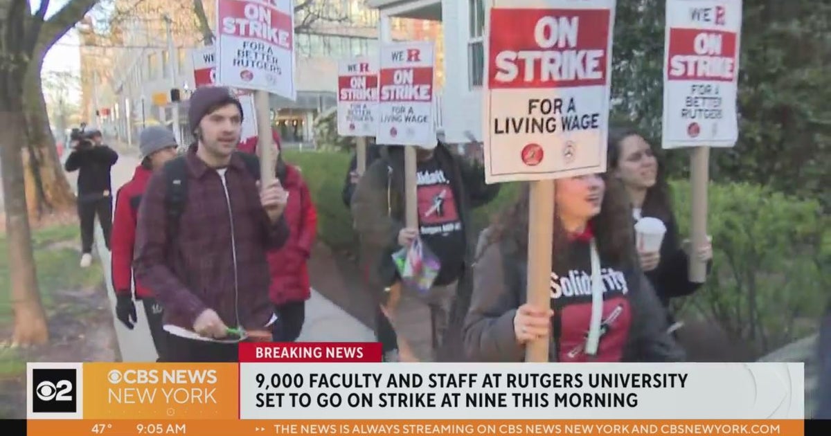 Rutgers University faculty and staff walk out in historic strike - CBS ...