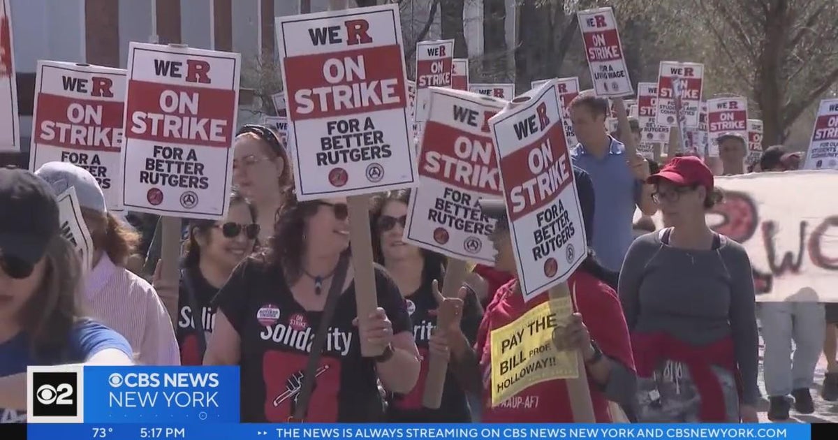 Second day of strike at Rutgers University - CBS New York