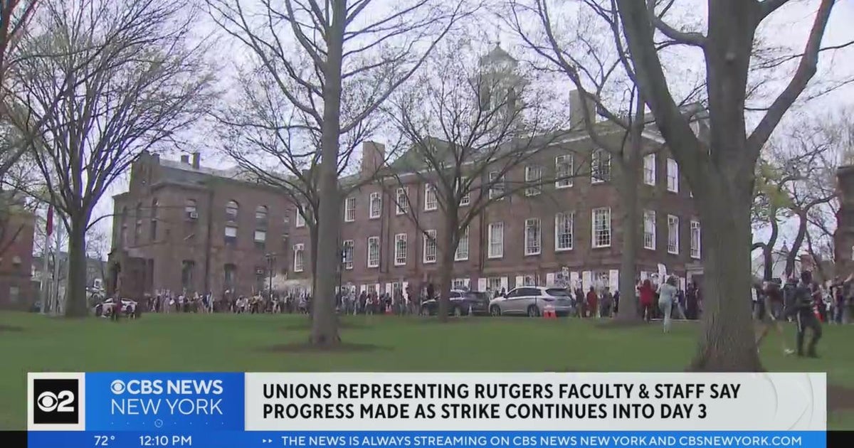 Rutgers strike enters 3rd day as contract talks continue - CBS New York