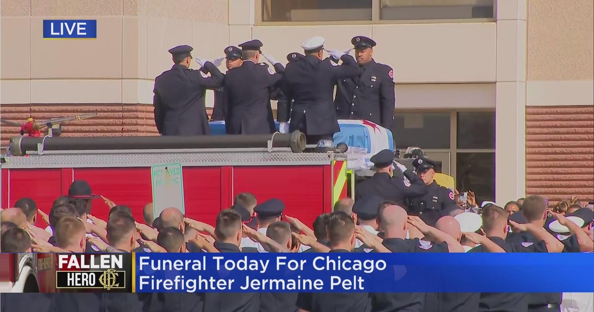Firefighter Jermaine Pelt's casket arrives at House of Hope for funeral ...