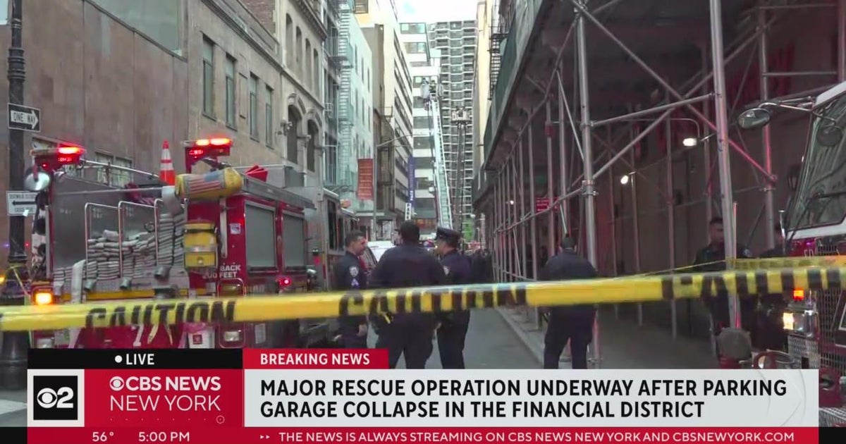 Parking garage collapses in Lower Manhattan - CBS New York