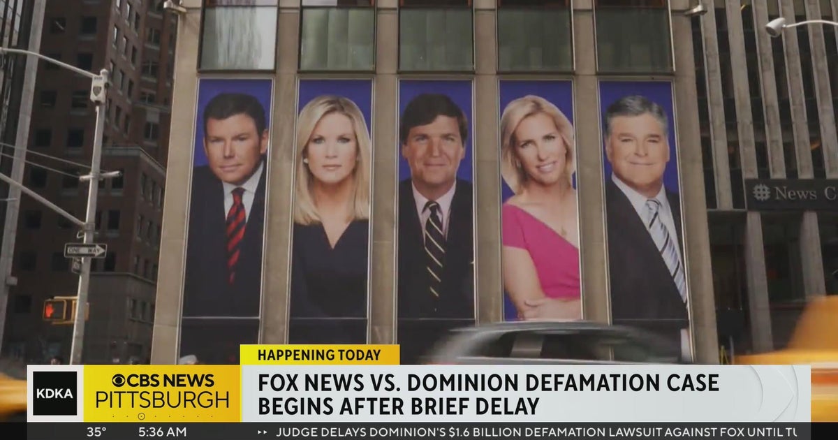 Fox News vs. Dominion defamation case begins after brief delay - CBS ...