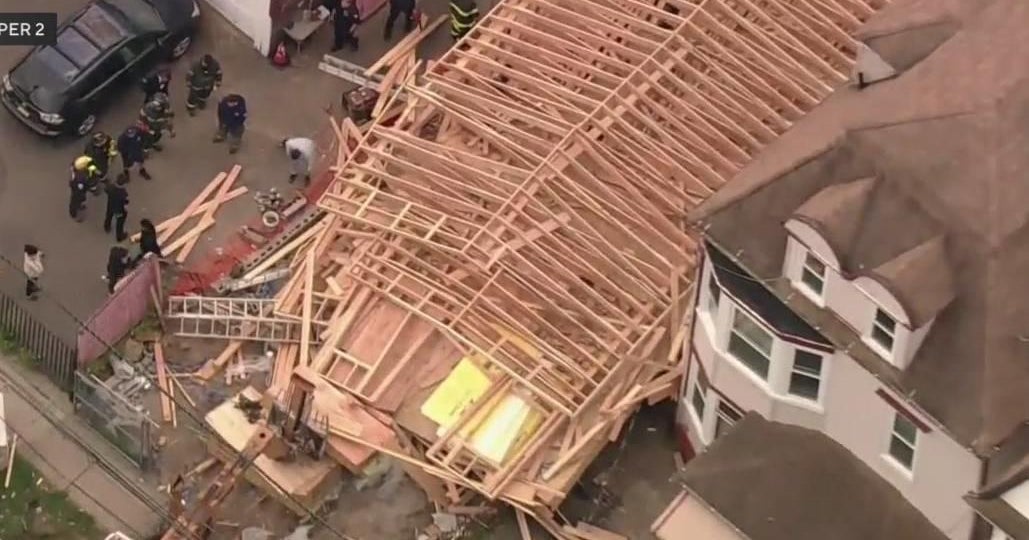 Three hurt in construction site collapse in Newark, New Jersey - CBS ...