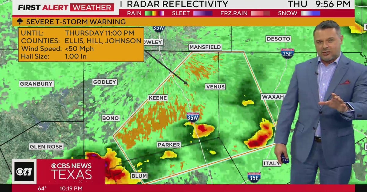 Severe Thunderstorm Warnings issued for parts of North Texas - CBS Texas
