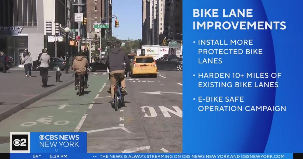 NYC plans to build record-number of protected bike lanes - CBS New York