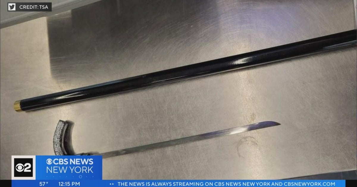 Sword concealed inside cane at Newark Airport - CBS New York