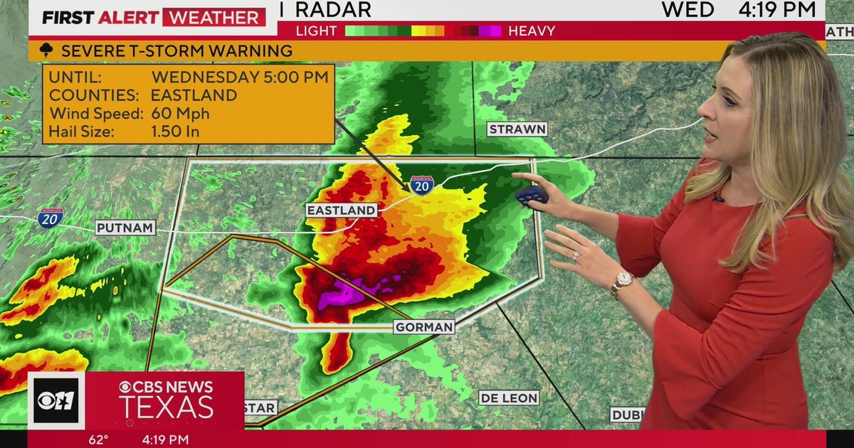 Severe Thunderstorm Warning issued for Eastland - CBS Texas
