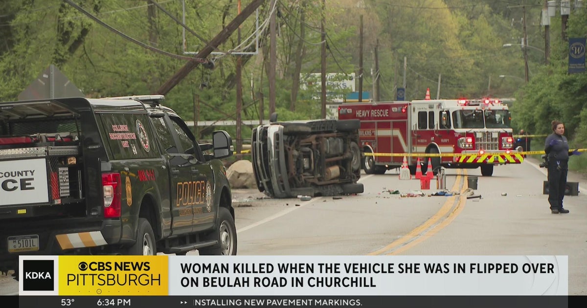 Woman pronounced dead following rollover crash in Churchill - CBS ...