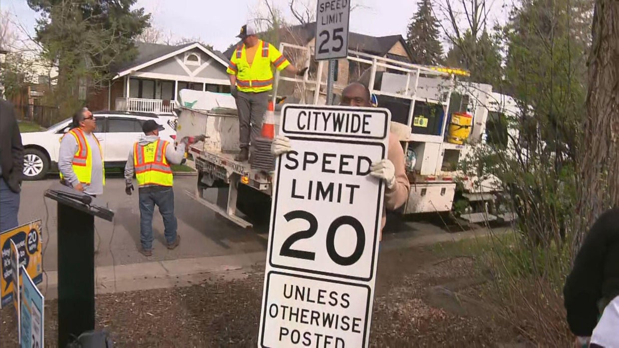 Denver installs 20 mph speed limit signs on neighborhood streets - CBS ...