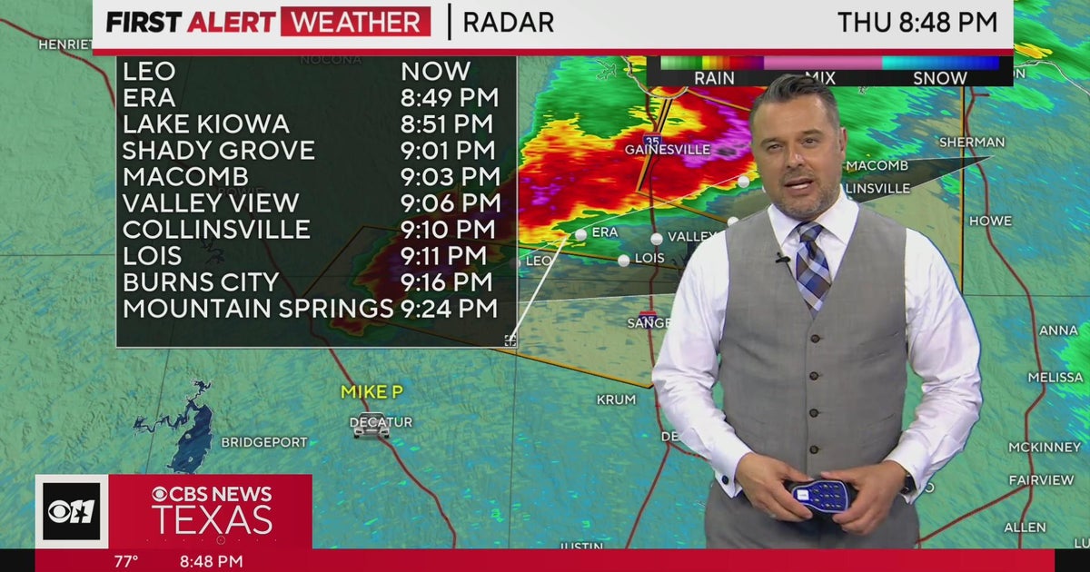 Severe thunderstorm warning issued for parts of North Texas until 9:45 ...