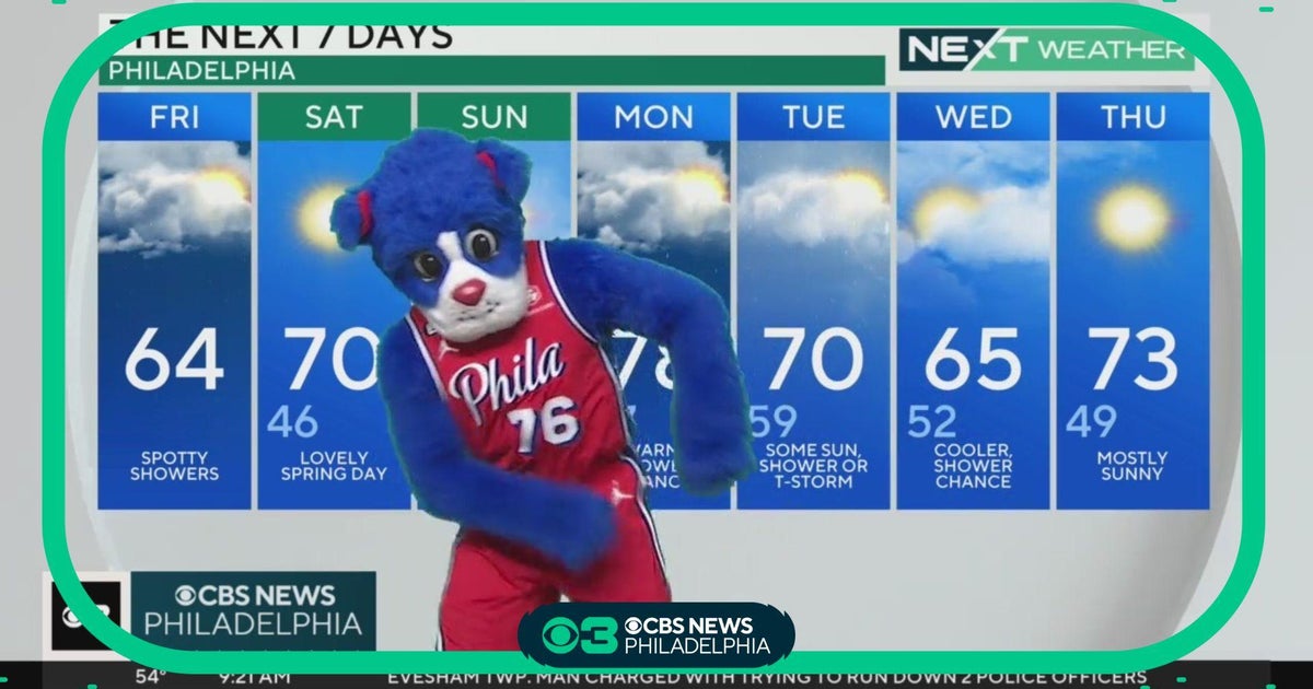 Sixers mascot Franklin takes over NEXT Weather forecast - CBS Philadelphia