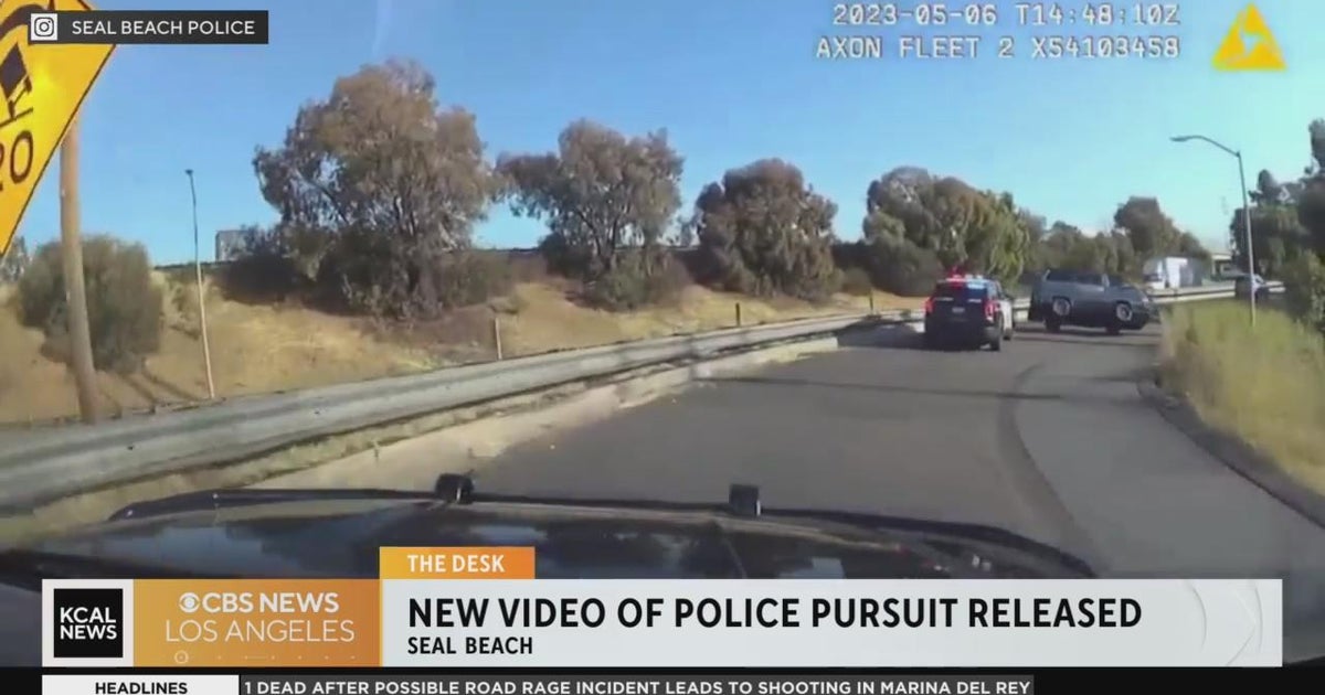 Seal Beach Police video shows wild pursuit of stolen van - CBS Los Angeles