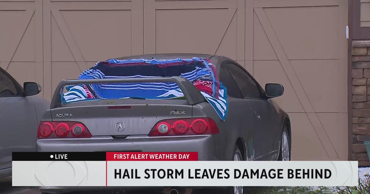 Overnight hailstorm causes damage in parts of Colorado - CBS Colorado