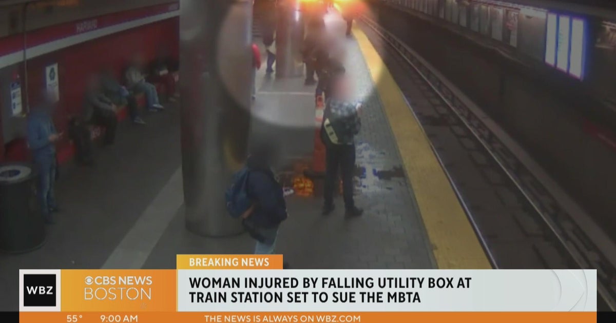 Woman hit by falling metal box at Harvard station suing MBTA - CBS Boston