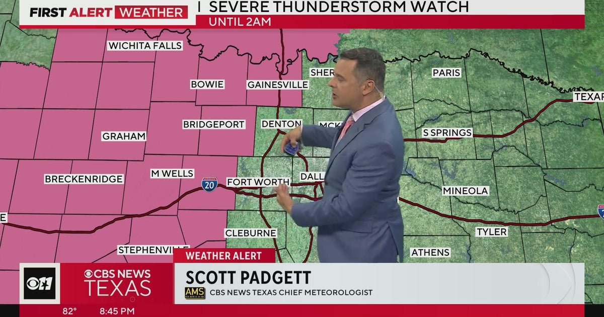 Severe Thunderstorm Watch extended until 2 a.m. - CBS Texas