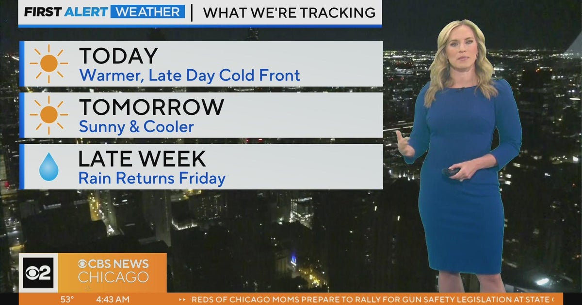 Chicago First Alert Weather: Temperatures in the 80s before drop - CBS ...